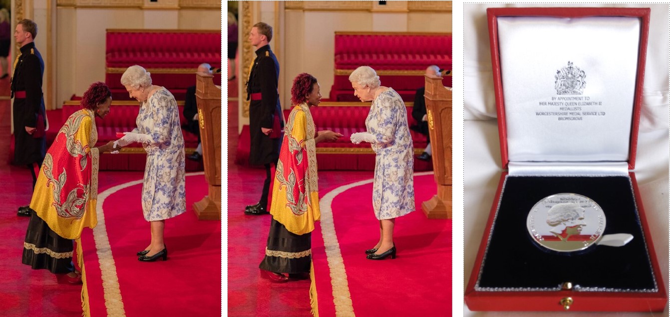 Josphine Nabukenya receives her award from her Majesty Queen Elizabeth ...